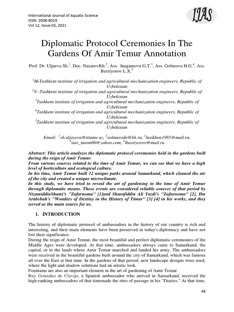 Diplomatic Protocol Ceremonies in The Ga | PDF | Gardens | Palace