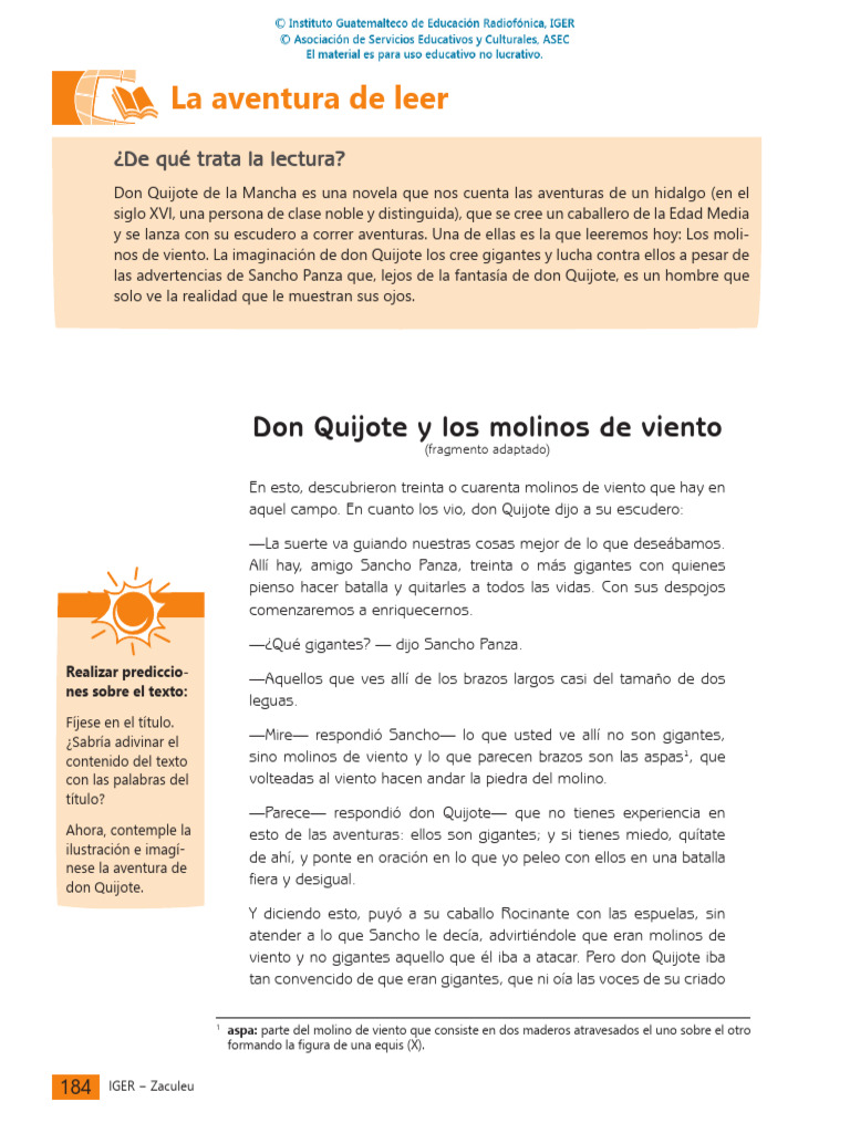 Don Quijote y Los Molinos de Viento | PDF | Don Quijote