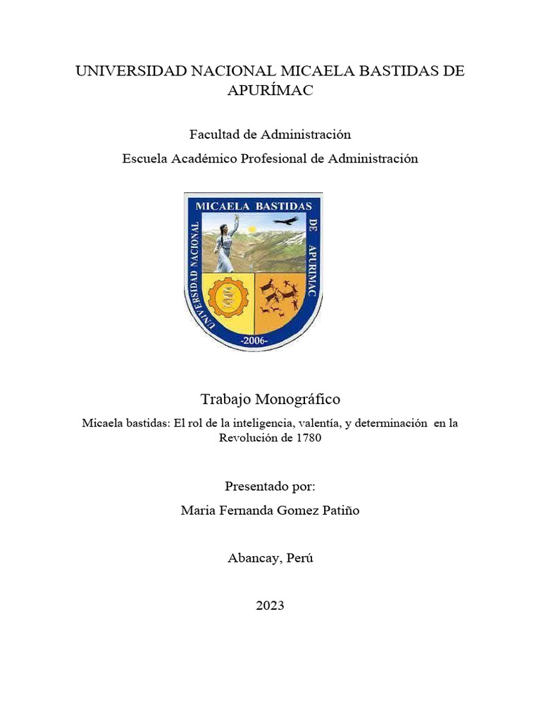 Micaela Bastidas: Valor en la Revolución | PDF | Perú | Antiguas ...