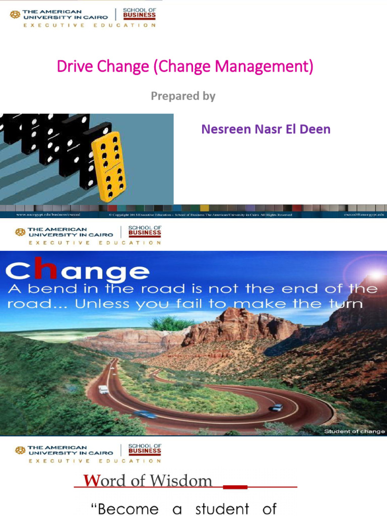 1 - Drive Change | PDF | Change Management | Goal