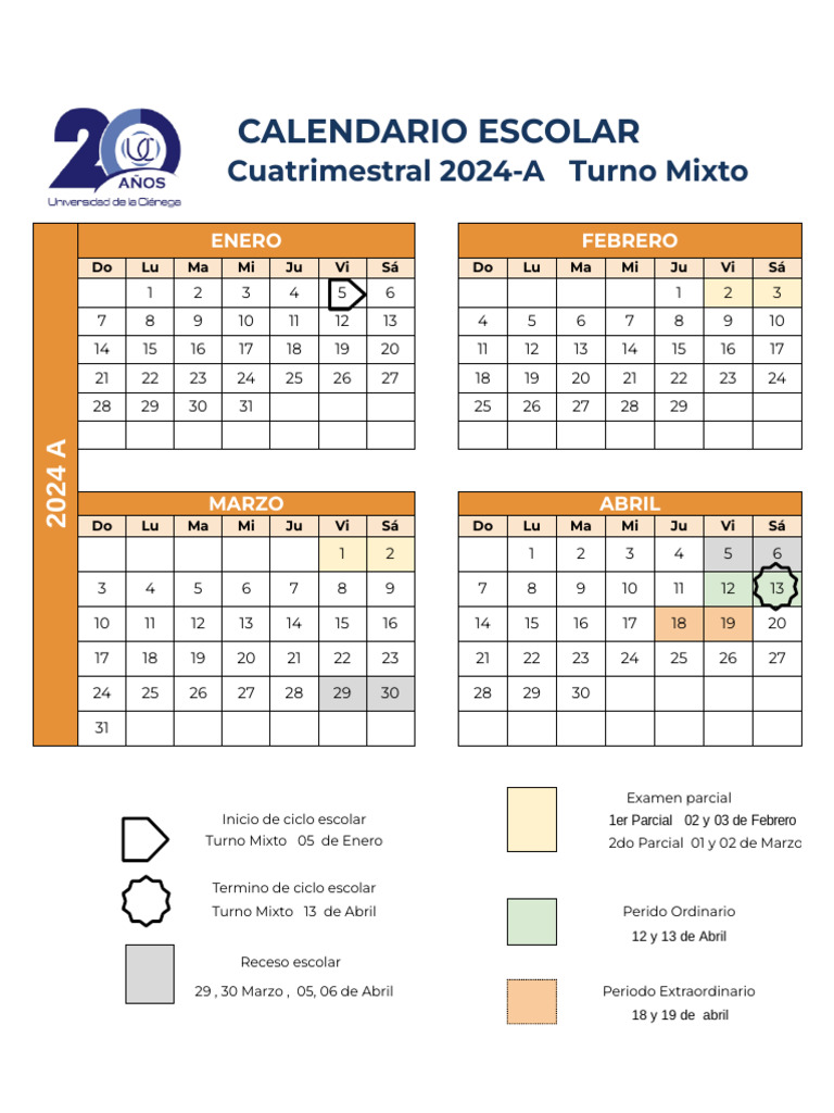 F74c4e - Calendario 24-A Mixto | PDF