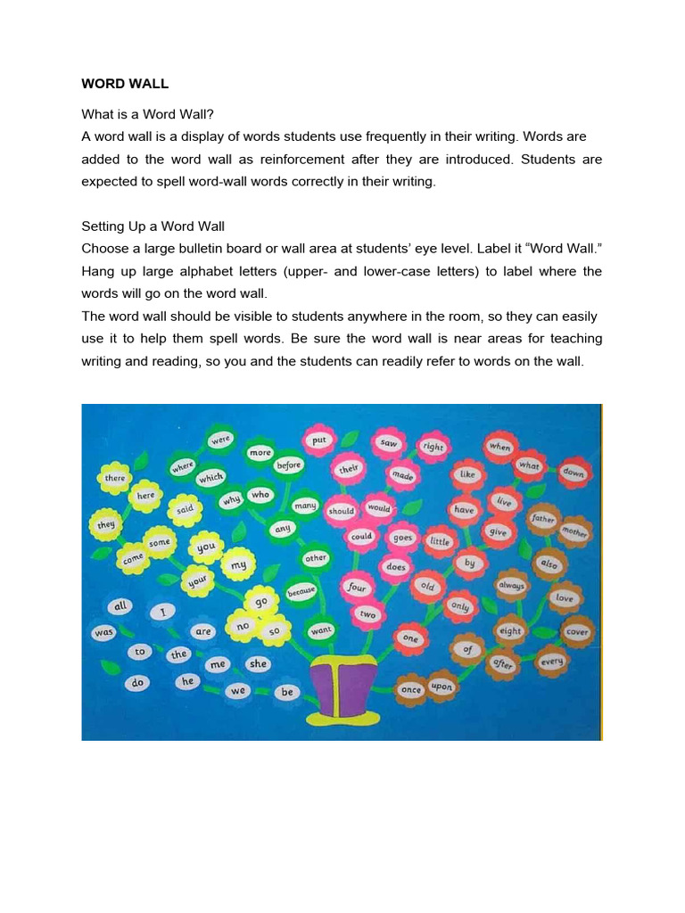 Word Wall Guide for Teachers | PDF | Language Arts & Discipline