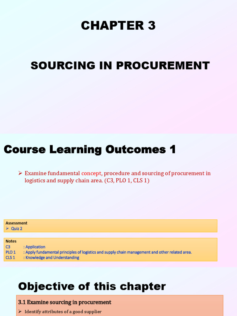 Topic 3/1 | PDF | Procurement | Supply Chain