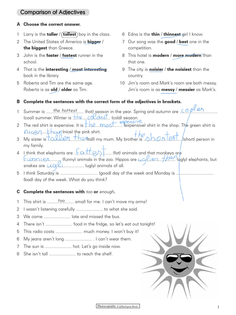 Grammar ComparisonAdjectives3 18825 | PDF | Language Arts & Discipline