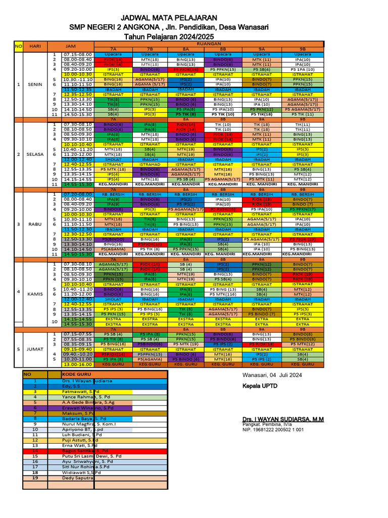 Jadwal Ajaran Baru 2024..BRU | PDF