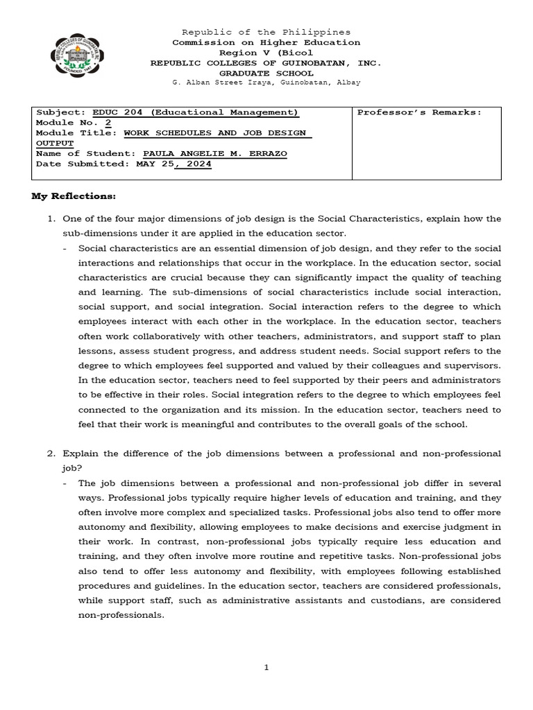 Educational Management module 2 output | Download Free PDF | Teachers ...