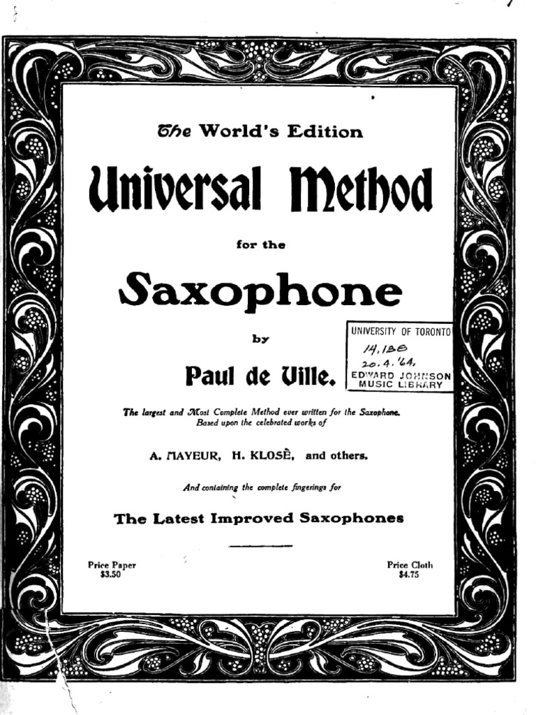 Paul de Ville - Universal Method For The Saxophone | PDF
