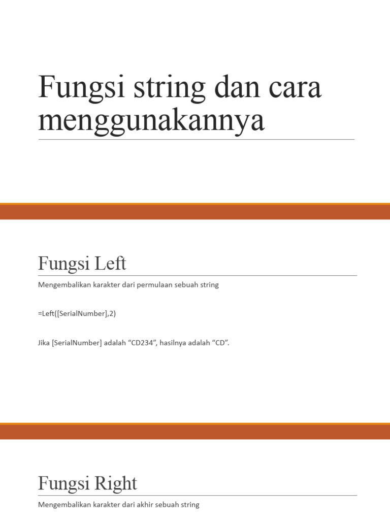 Fungsi String Dan Cara Menggunakannya | PDF | Metode & Bahan Ajar
