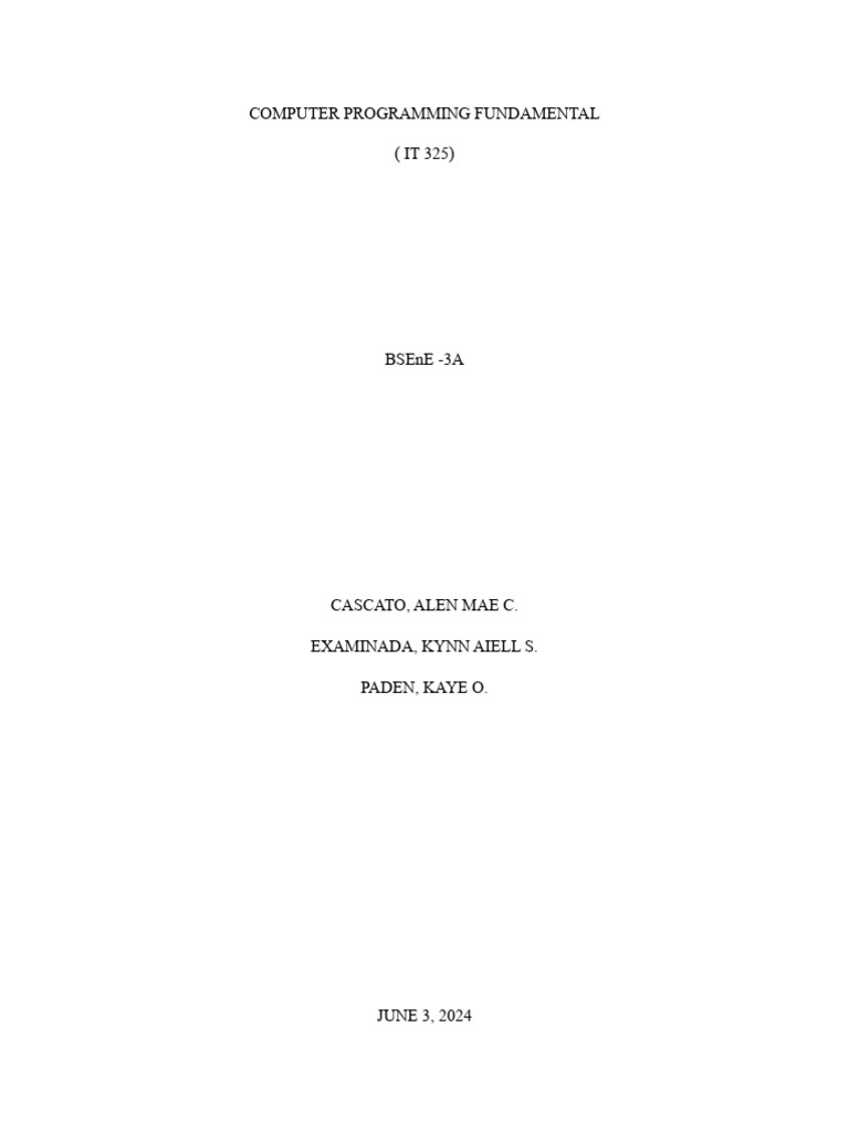 Computer Programming Fundamental | PDF | Pi | Area