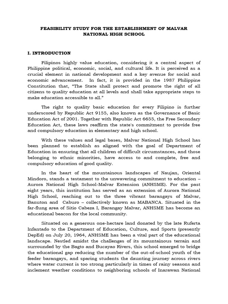 FEASIBILITY STUDY - v5 | PDF | Schools | Teachers