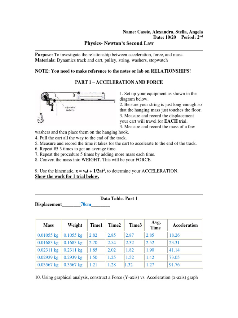 Lab_Newton_s_Second_Law | Download Free PDF | Force | Tension (Physics) Lab_Newton_s_Second_Law | Download Free PDF | Force | Tension (Physics)