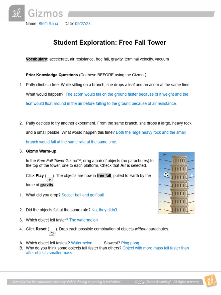 Freefall Towers e | PDF | Drag (Physics) | Force