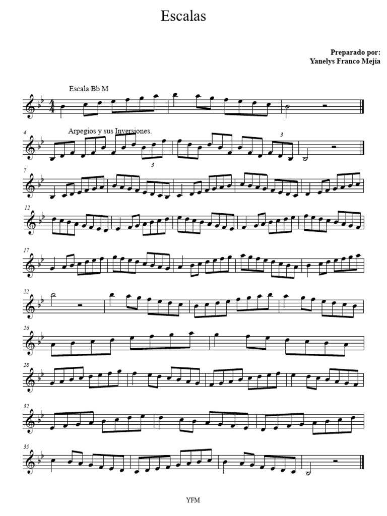 Escala de Bb mayor | PDF