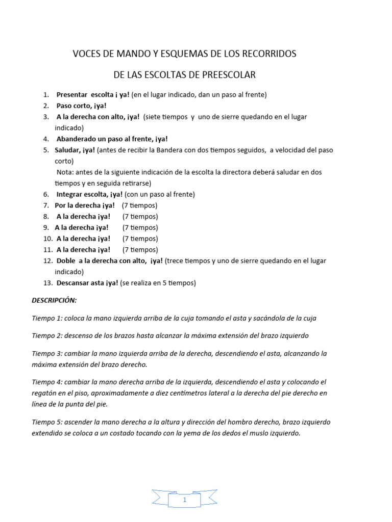 Voces de Mando y Esquemas de Los Recorridos de Las Esccoltas 2011-2012 ...