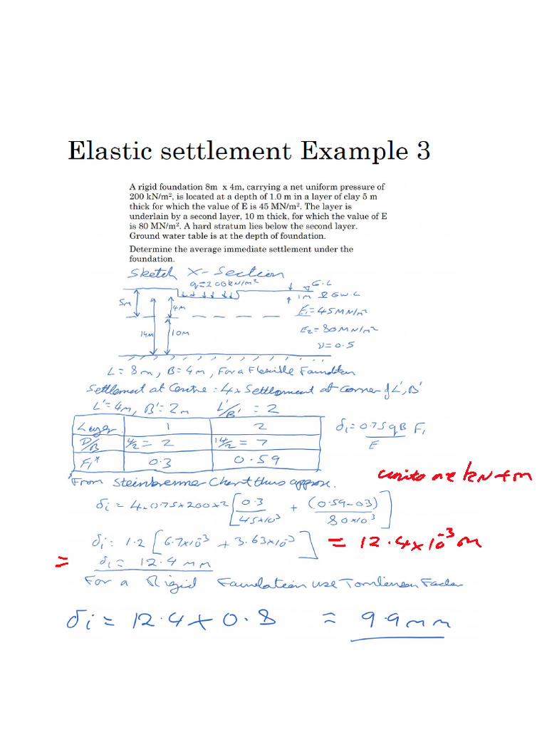 Elastic Settlement Example 3 | PDF