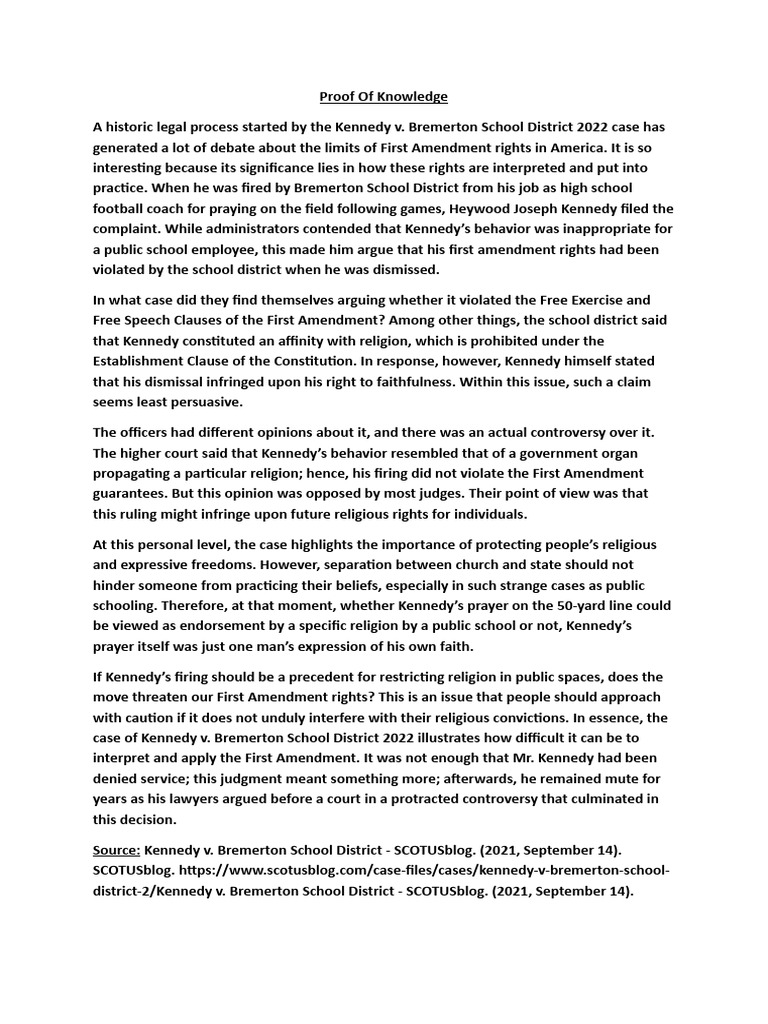 Proof of Knowledge | PDF | First Amendment To The United States ...