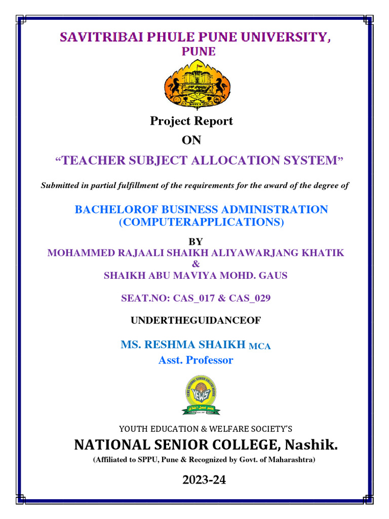 Teacher Subject Allocation System Report | PDF | Software Testing ...