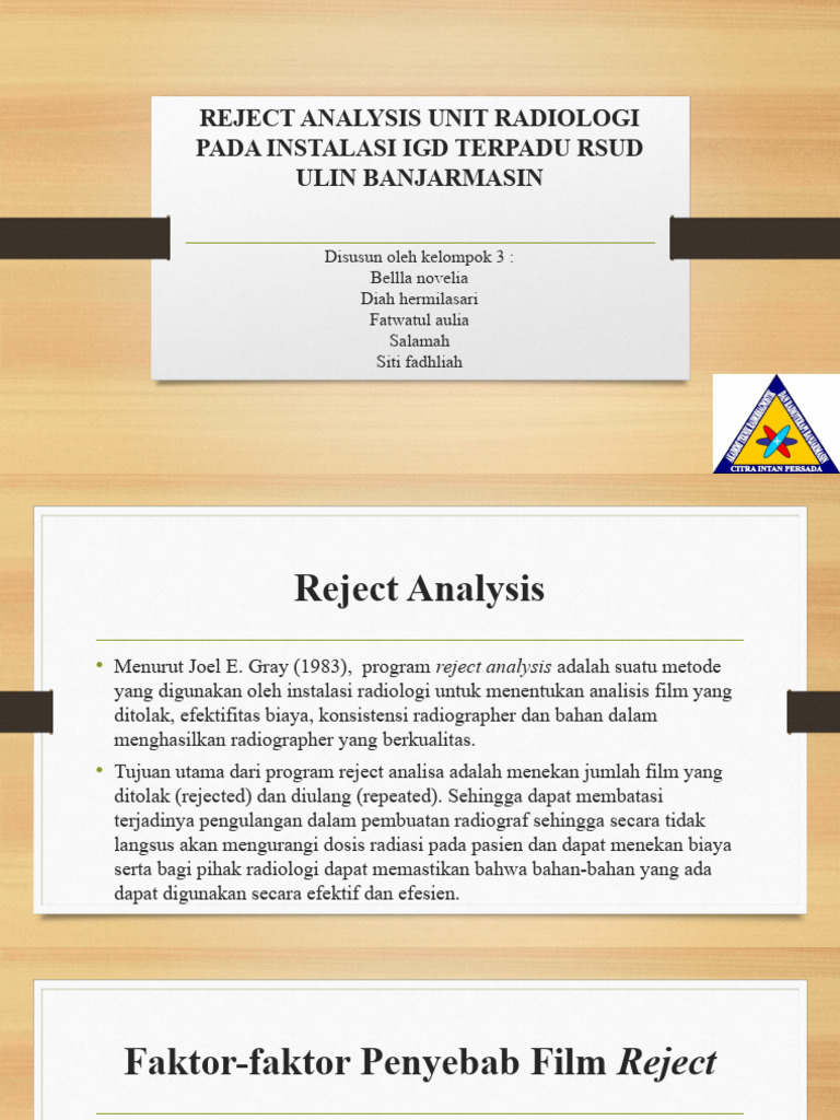Reject Analysis Unit Radiologi Pada Instalasi Igd | PDF