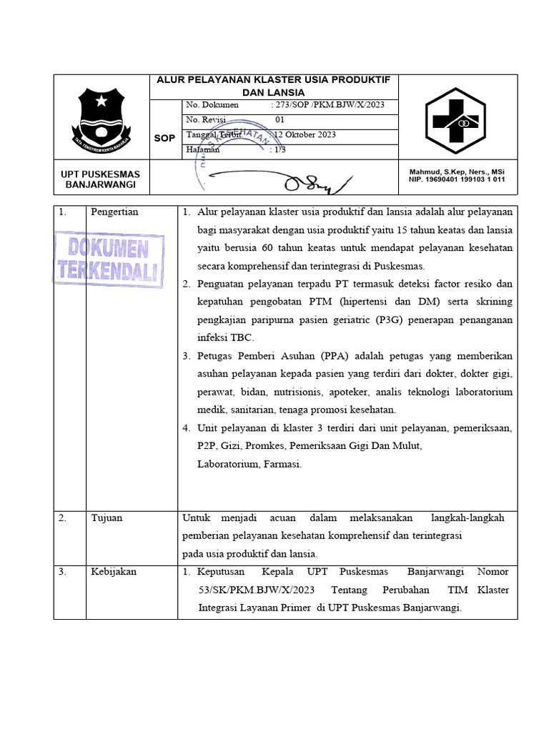 SOP CLUSTER 3 Jadi BJW Scan | PDF