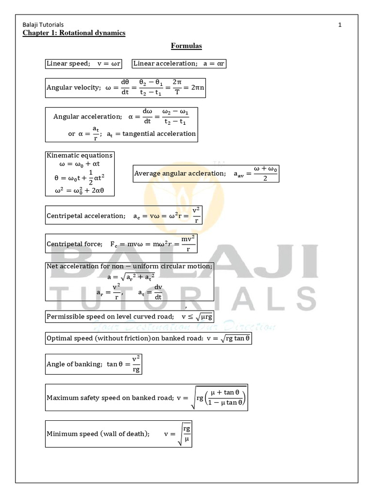 Chapter 1 - Rotational Dynamics Numerical | PDF | Acceleration | Rotation Around A Fixed Axis