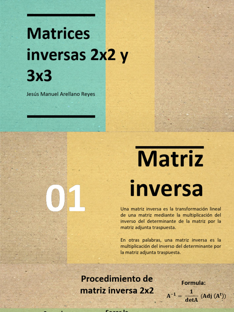 Inversas de Matrices 2x2 y 3x3 | PDF | Matriz (Matemáticas) | Determinante