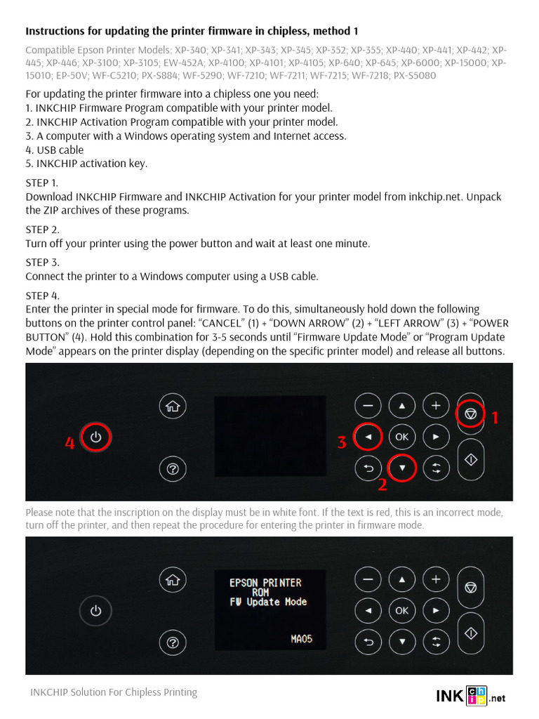 INKCHIP Instruction Method 1 | PDF | Printer (Computing) | Windows Xp