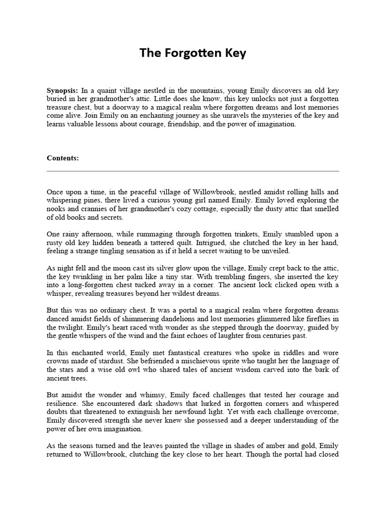 The Forgotten Key | PDF