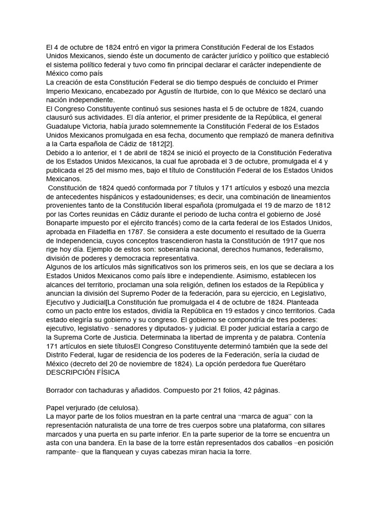 Historia Constitución Pdf México Constitución