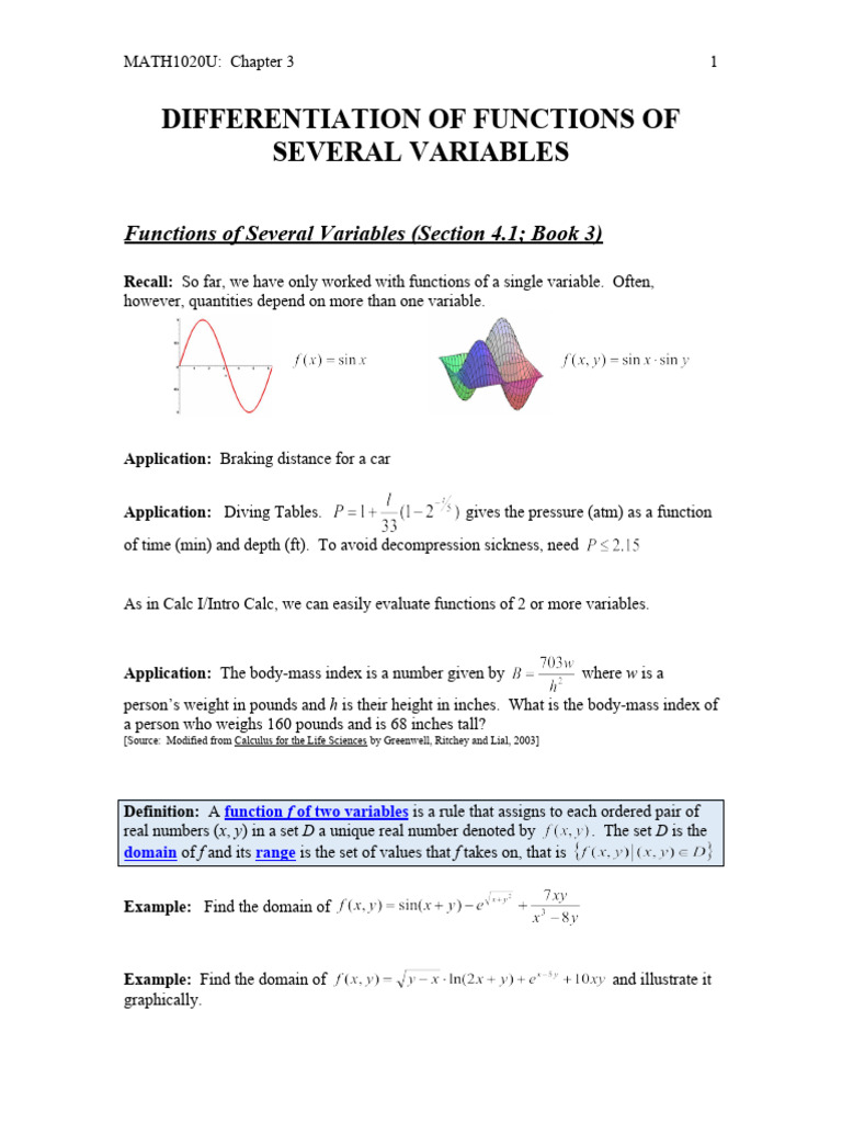 Mod7b Multvar | PDF | Function (Mathematics) | Derivative