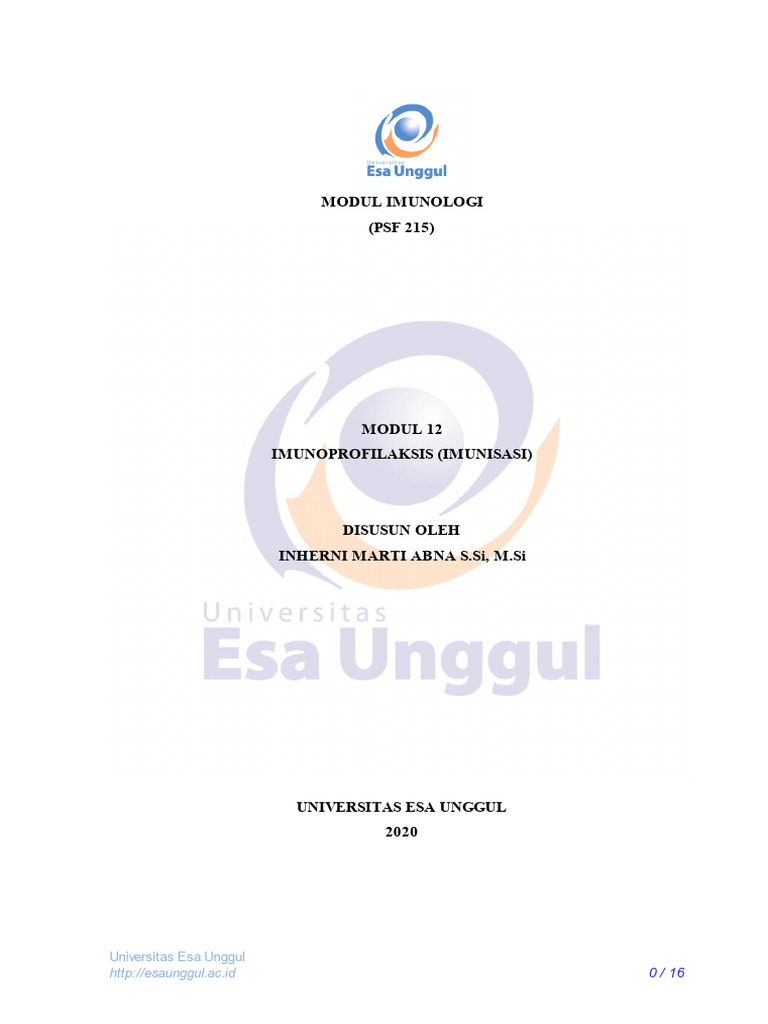 Imunoprofilaksis: Panduan Imunisasi dan Vaksin | PDF