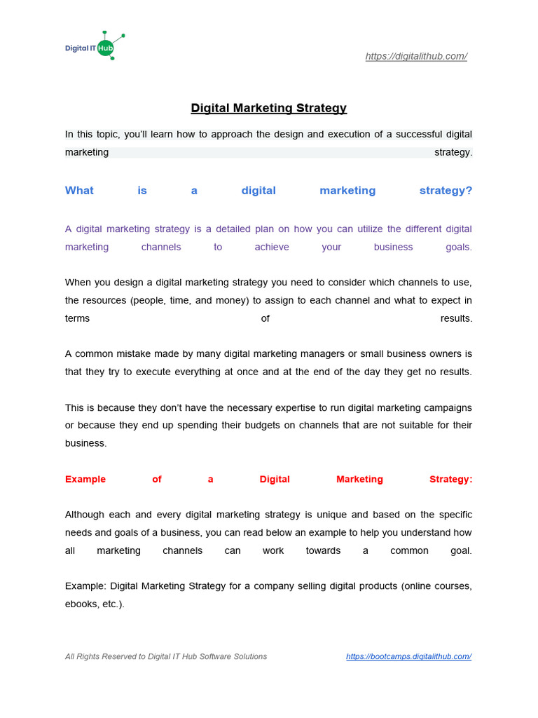 Digital Marketing Strategy | PDF | Digital Marketing | Search Engine ...