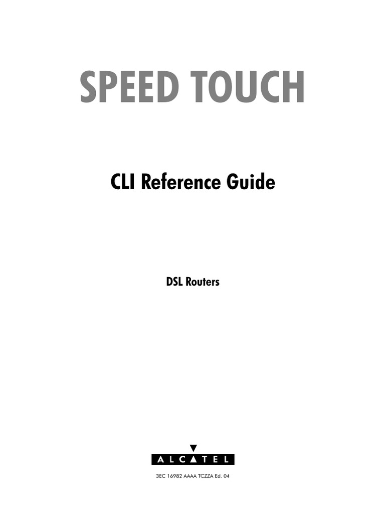Alcatel Speed Touch DSL Router - Cli - Ref - Guide | PDF | Command Line ...