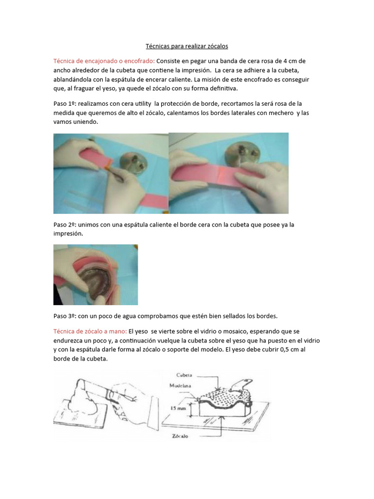 Técnicas para Realizar Zócalos | PDF | Yeso | Materiales