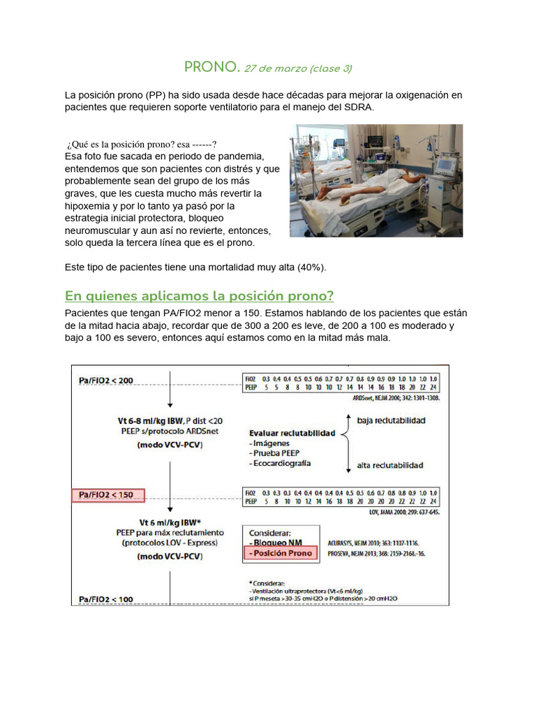 Clase 3. Prono | PDF | Fisiología | Medicina CLINICA