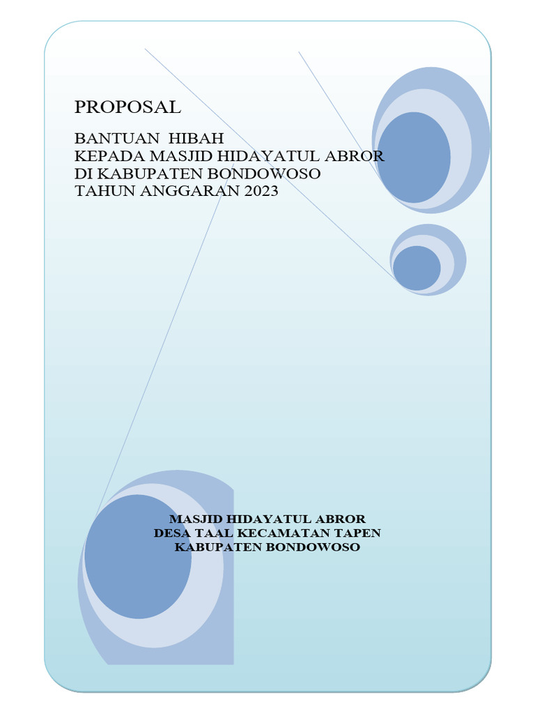PROPOSAL Masjid Hidayatul Abror | PDF