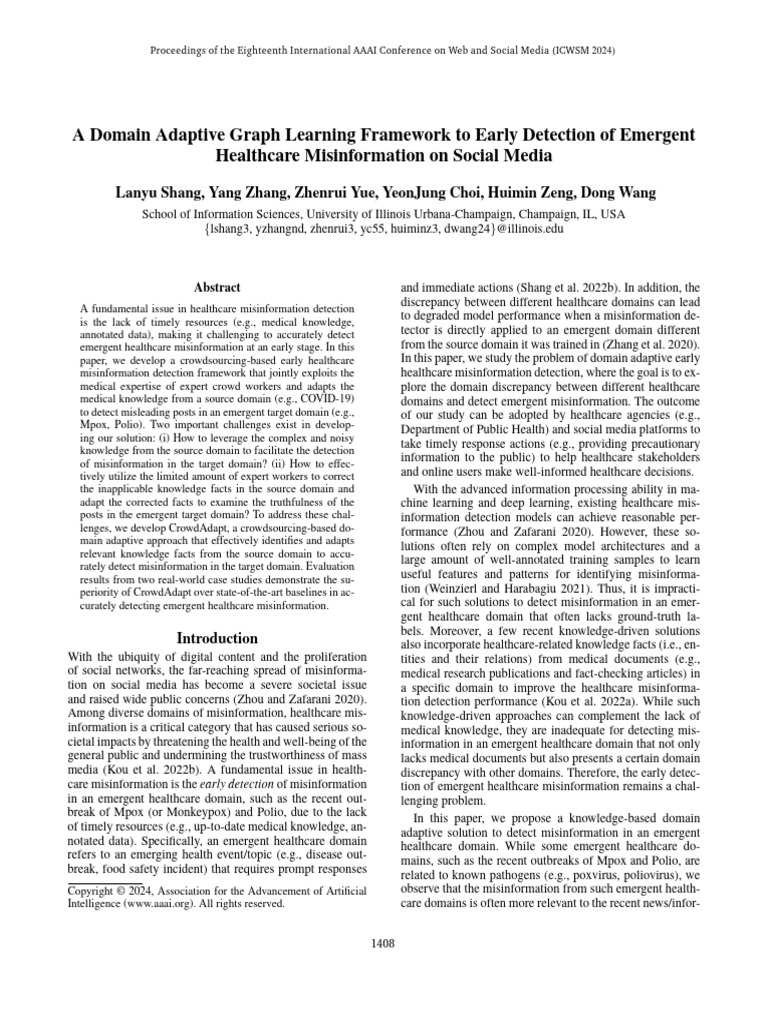 A Domain Adaptive Graph Learning Framework To Early Detection of ... A Domain Adaptive Graph Learning Framework To Early Detection of ...