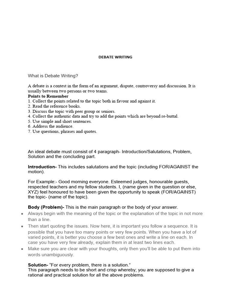 Mastering Debate Writing Techniques | PDF | Cognition | Cognitive Science