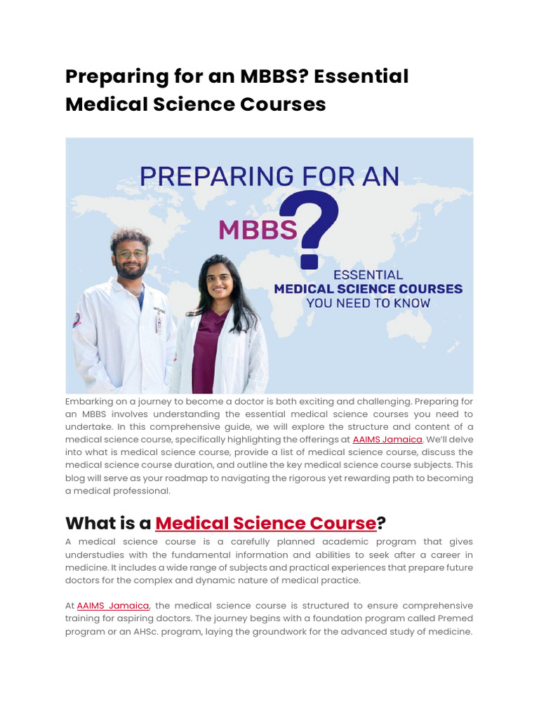 What Is Medical Science Course | PDF | Medicine | United States Medical ...