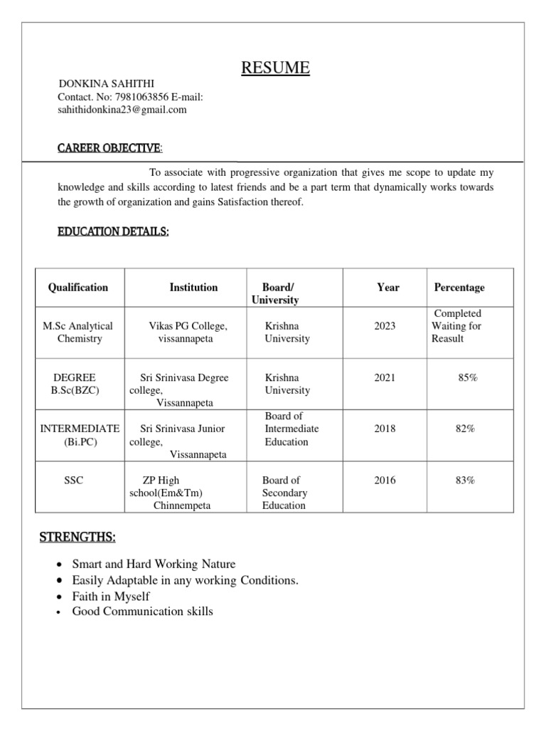 Resume 2 | PDF