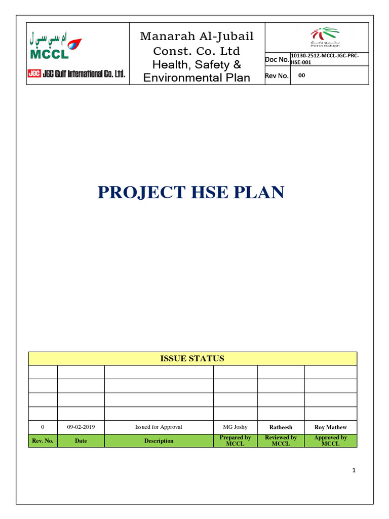 2512 MCCL JGC PRC Hse 001 | PDF | Safety | Occupational Safety And Health