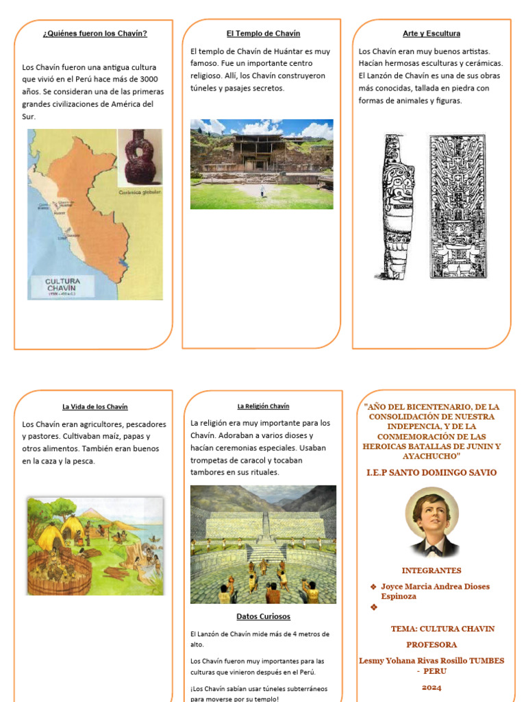 Triptico CULTURA CHAVÍN | PDF | Andes | Era precolombina Triptico CULTURA CHAVÍN | PDF | Andes | Era precolombina