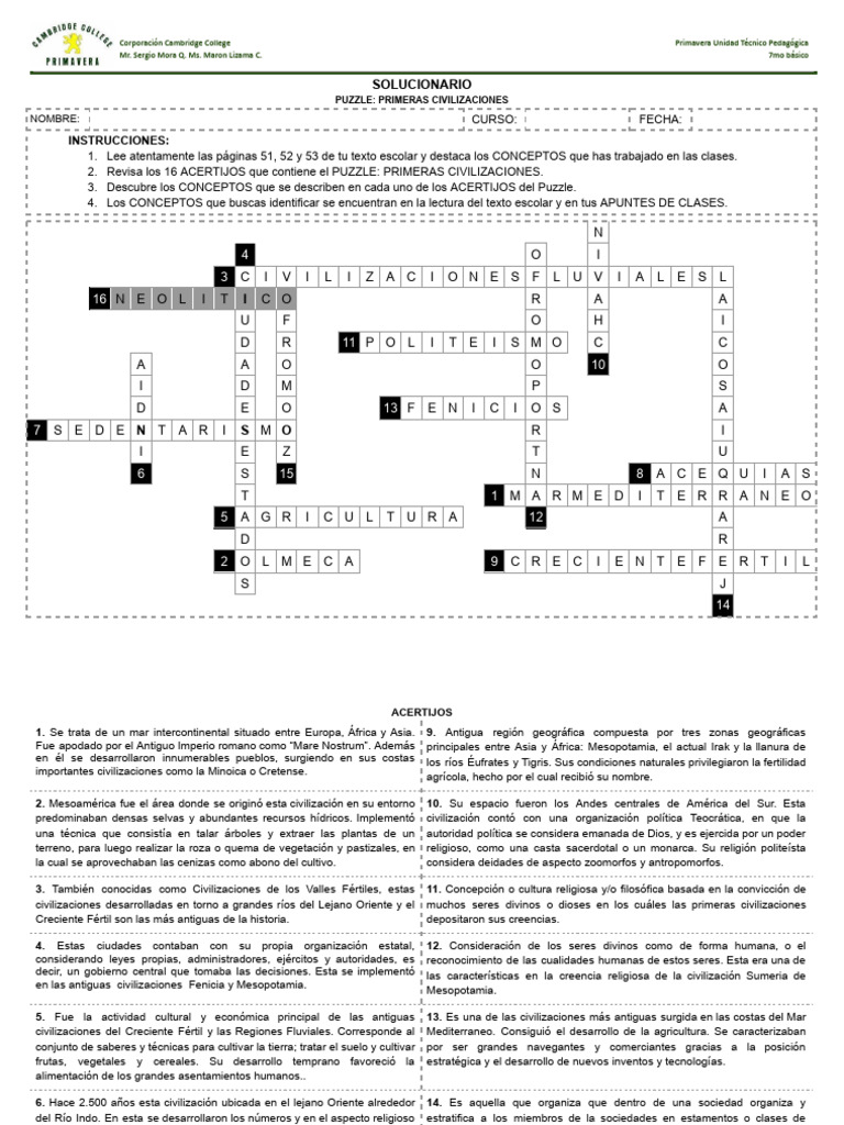 ACTIVIDAD PUZZLE 10 DE ABRIL 7° BÁSICO (1) | PDF | Agricultura ...