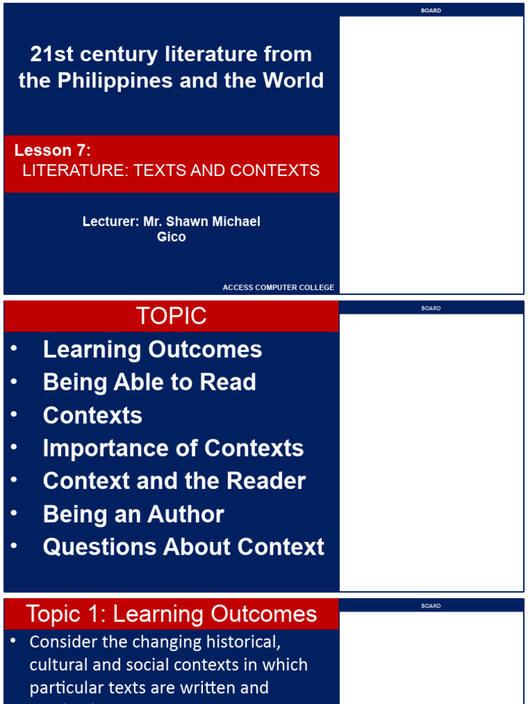 Lesson7 Literature Texts and Contexts | PDF | Aesthetics | Liberal Arts Education