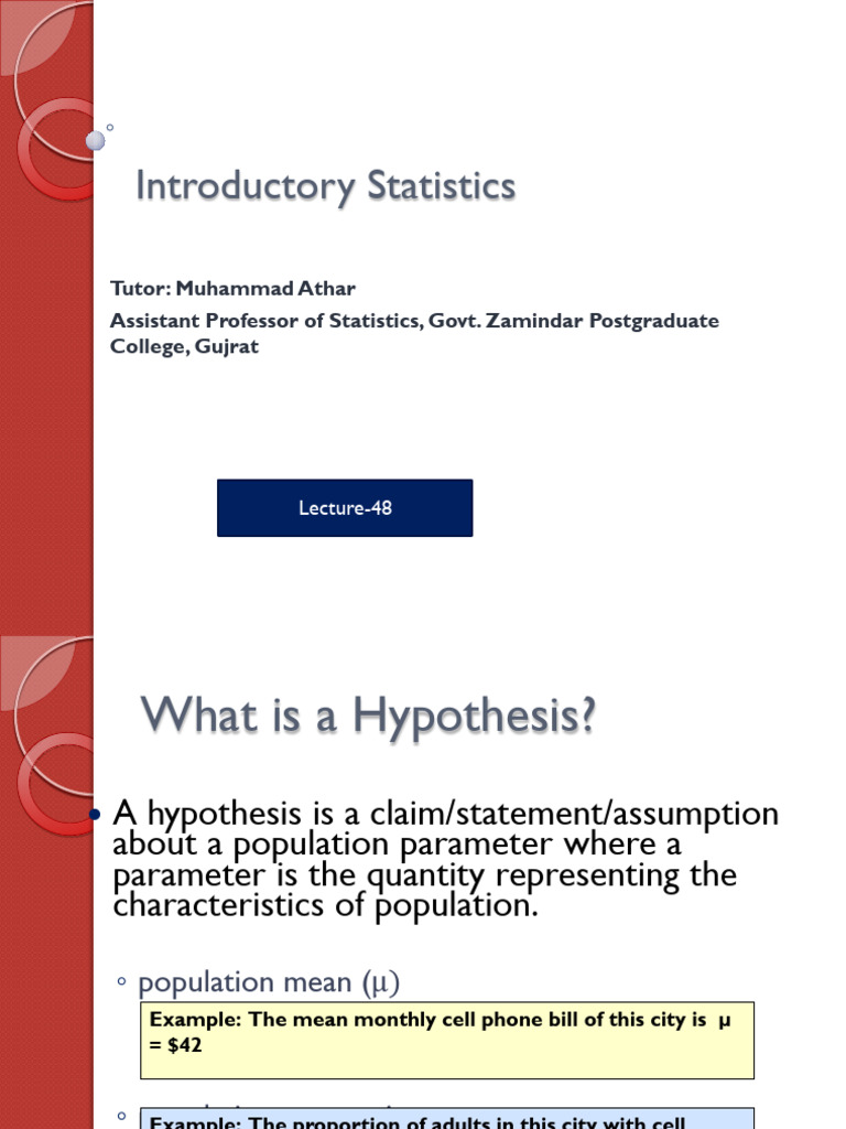 Lecture 48 Hypothesis | PDF | Hypothesis | Null Hypothesis Lecture 48 Hypothesis | PDF | Hypothesis | Null Hypothesis