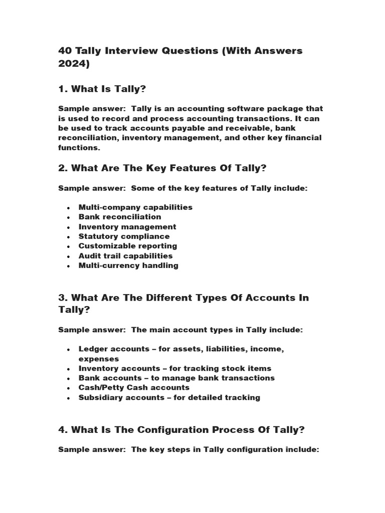 40 Tally Interview Questions | PDF | Debits And Credits | Banks
