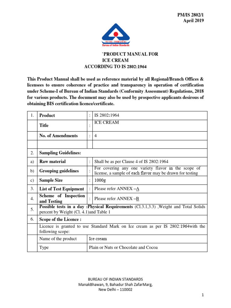 PM 2802 | PDF | Ice Cream | License