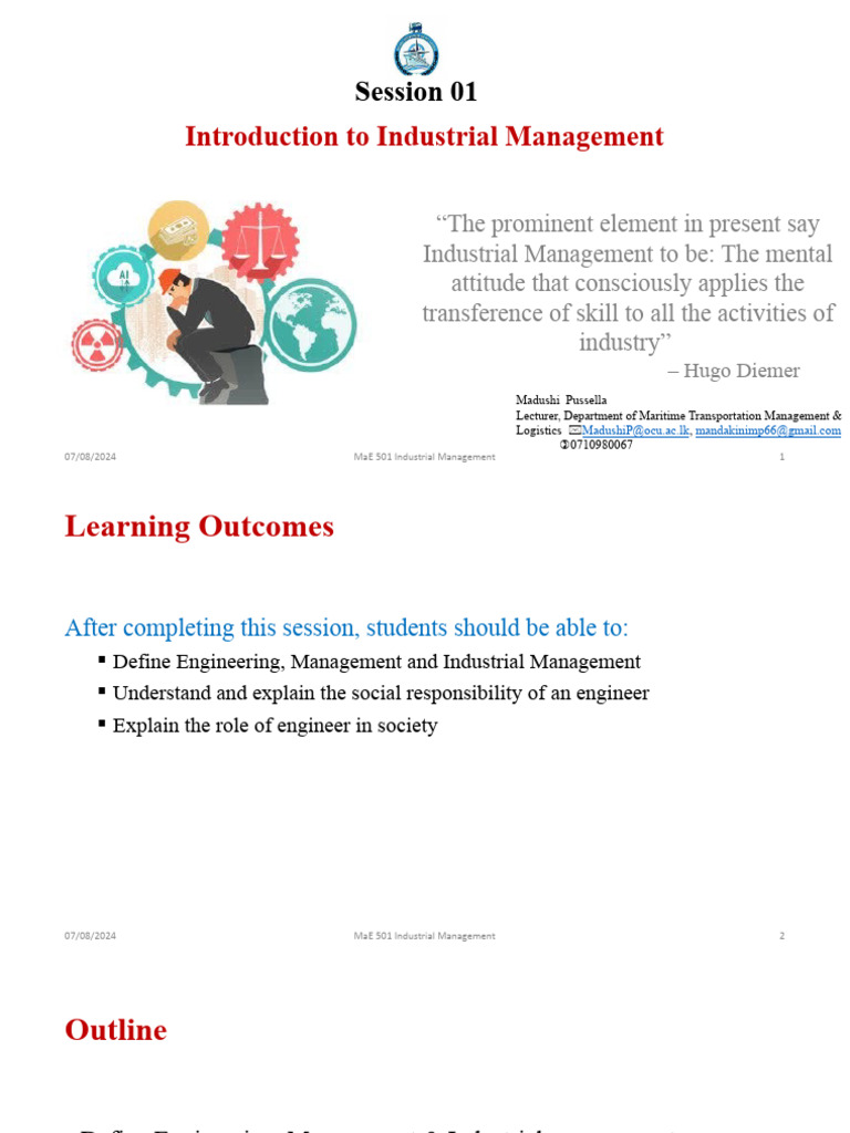 01_Introduction to Industrial Management | Download Free PDF ...