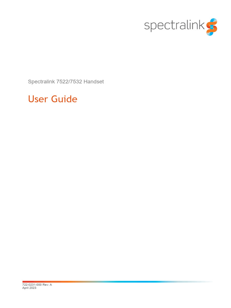 Spectralink 75-Series Handset User Guide | PDF | Menu (Computing ...