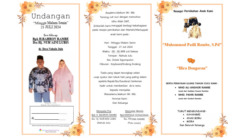 Undangan Bunga Kuning | PDF