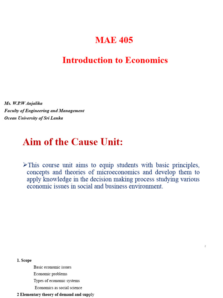 Introduction To Economics and Economics System | PDF | Economics ...